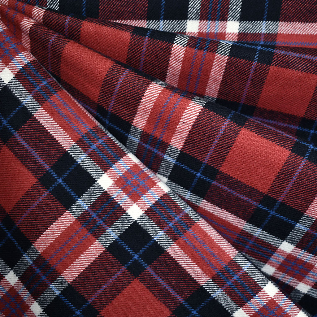 Cozy Cotton Flannel Layered Tartan Plaid Crimson – Style Maker Fabrics