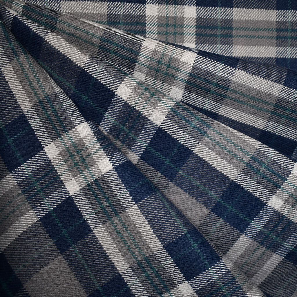 Cozy Cotton Flannel Layered Tartan Plaid Grey/Navy – Style Maker Fabrics
