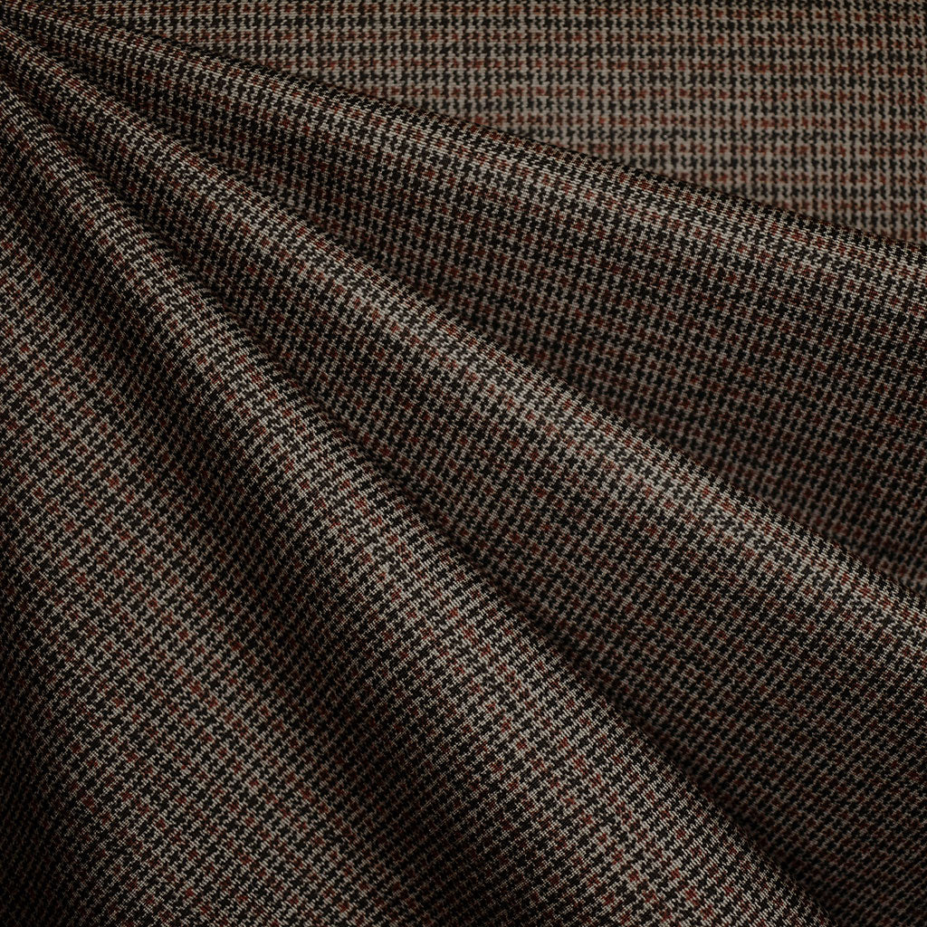 Tiny Houndstooth Printed Ponte Knit Black/Rust SY – Style Maker Fabrics