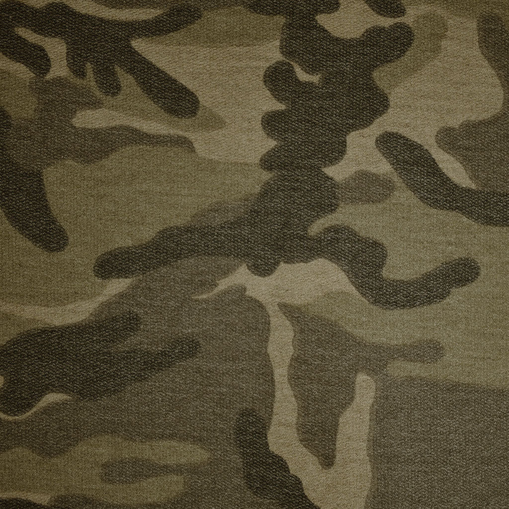Tonal Camouflage Print Jersey French Terry Olive SY – Style Maker Fabrics