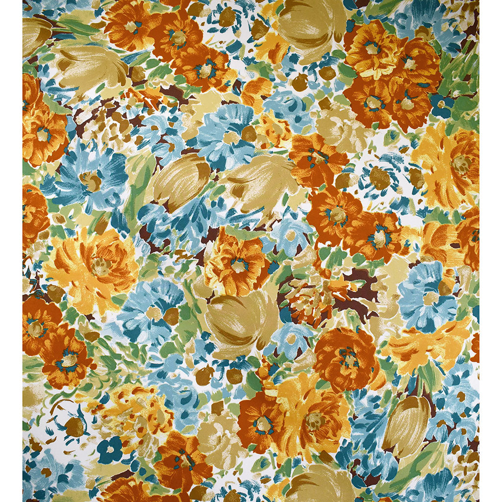 Brushstroke Floral Stretch Sateen Mustard/Rust – Style Maker Fabrics