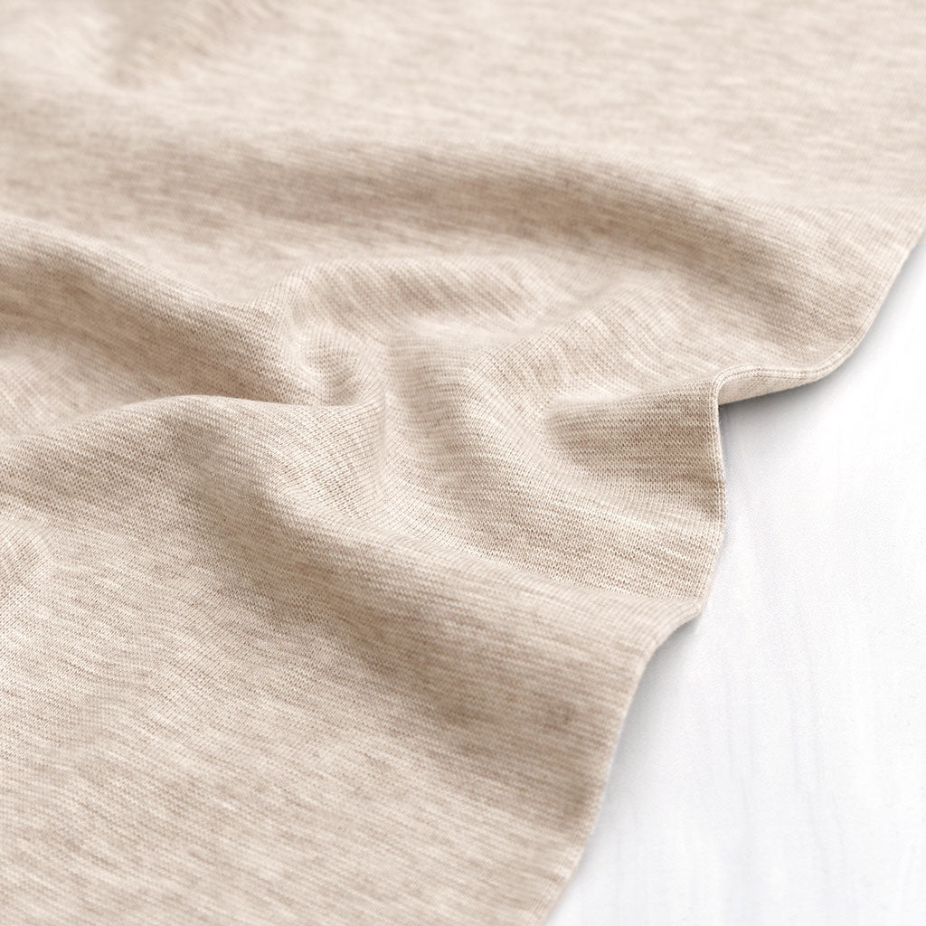 Classic Fine Cotton Ribbing Heather Oatmeal – Style Maker Fabrics