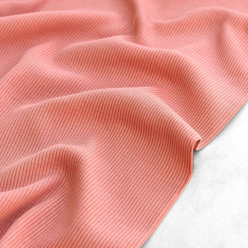 Classic Thick Cotton Ribbing Salmon – Style Maker Fabrics