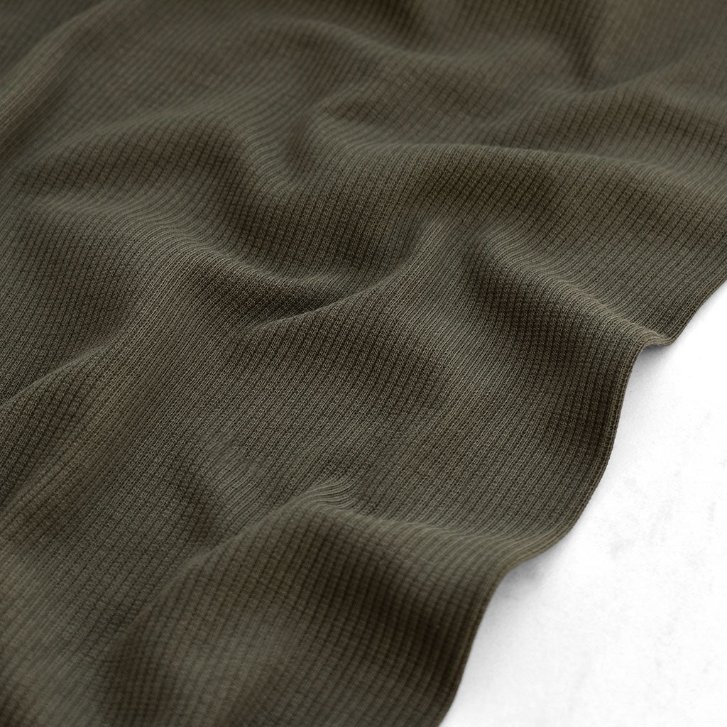 Classic Thick Cotton Ribbing Olive – Style Maker Fabrics