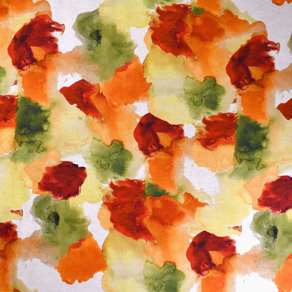 Large Abstract Floral Linen Blend Shirting Mustard/Olive – Style Maker ...