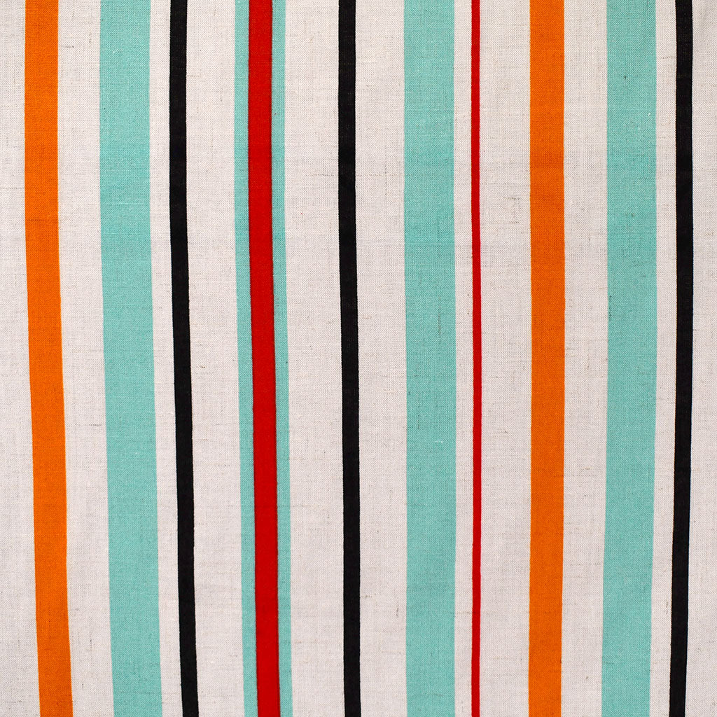 Repeating Stripe Rayon Challis Heather Creaml/Aqua – Style Maker Fabrics