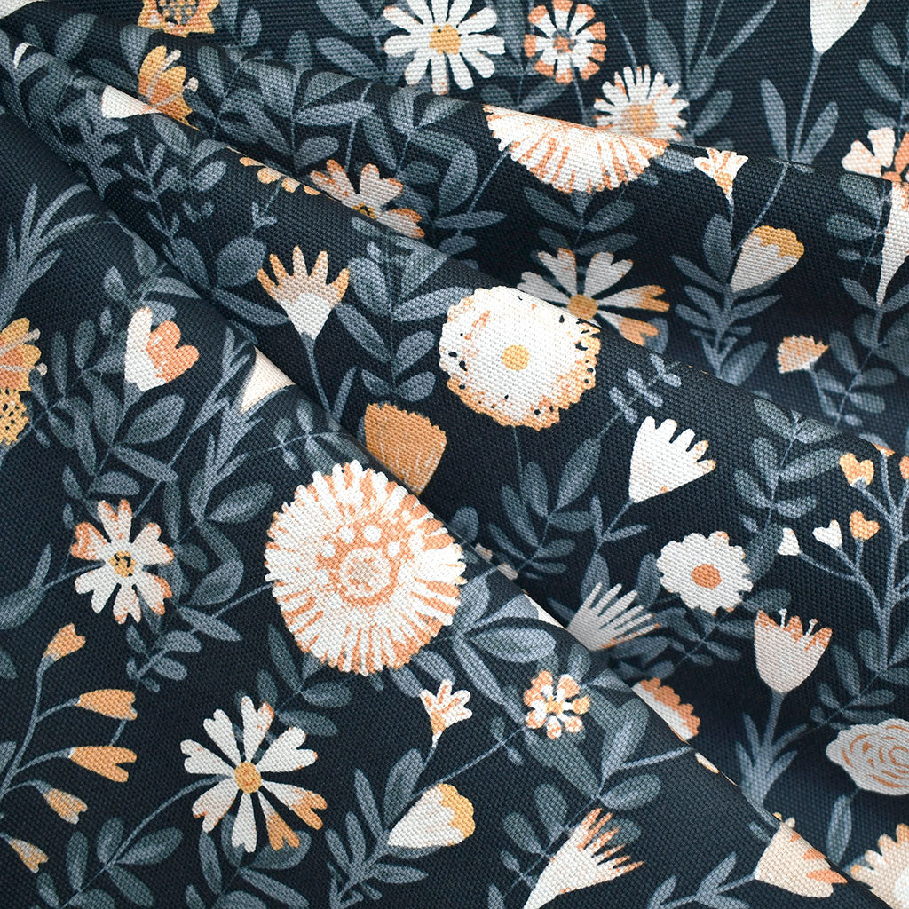 Mindscape Uplifting Vine Floral Textured Cotton Canvas Navy SY – Style ...