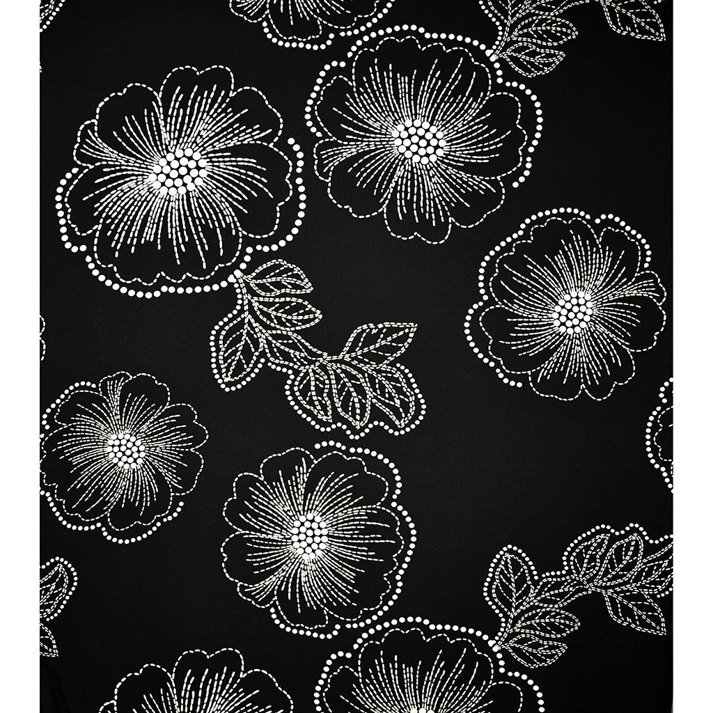 Large Scale Stitch Floral Rayon Poplin Black/Vanilla SY – Style Maker ...