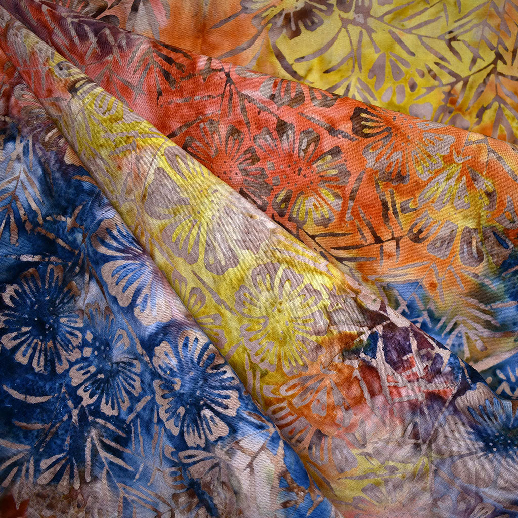 Meadow Floral Exclusive Rayon Batik Rust/Multi – Style Maker Fabrics