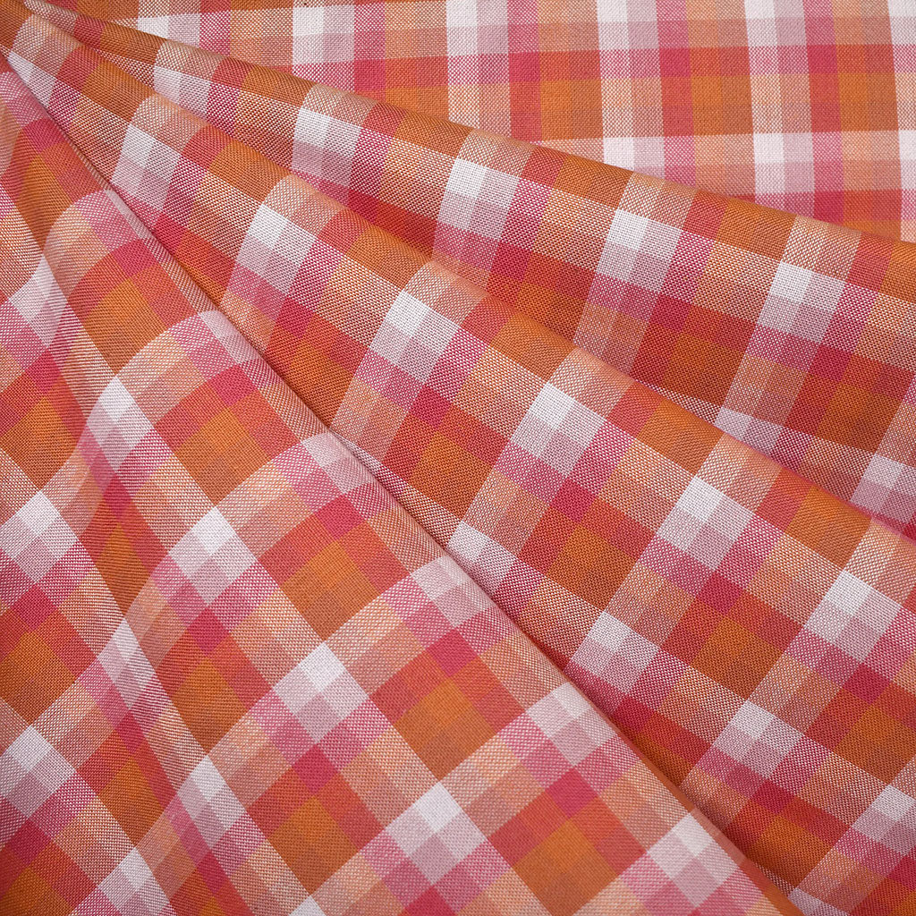 Tonal Check Plaid Cotton Shirting Watermelon – Style Maker Fabrics