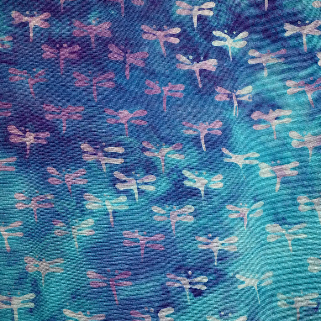Stamped Dragonflies Exclusive Rayon Batik Turquoise/Blue – Style Maker ...