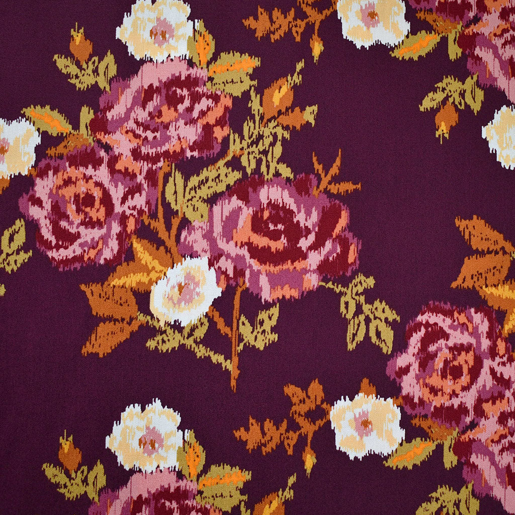 Tumbleweed Desert Rose Floral Premium Cotton Plum – Style Maker Fabrics
