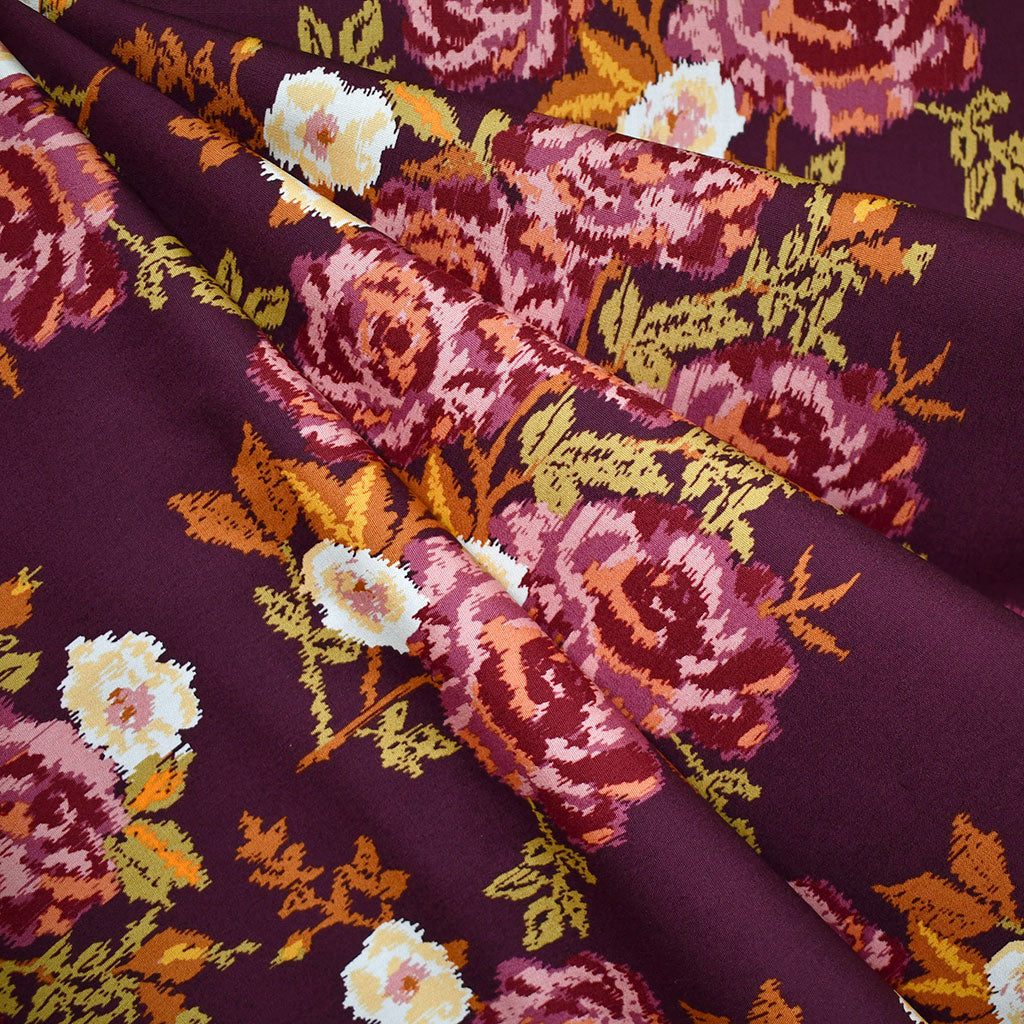 Tumbleweed Desert Rose Floral Premium Cotton Plum – Style Maker Fabrics