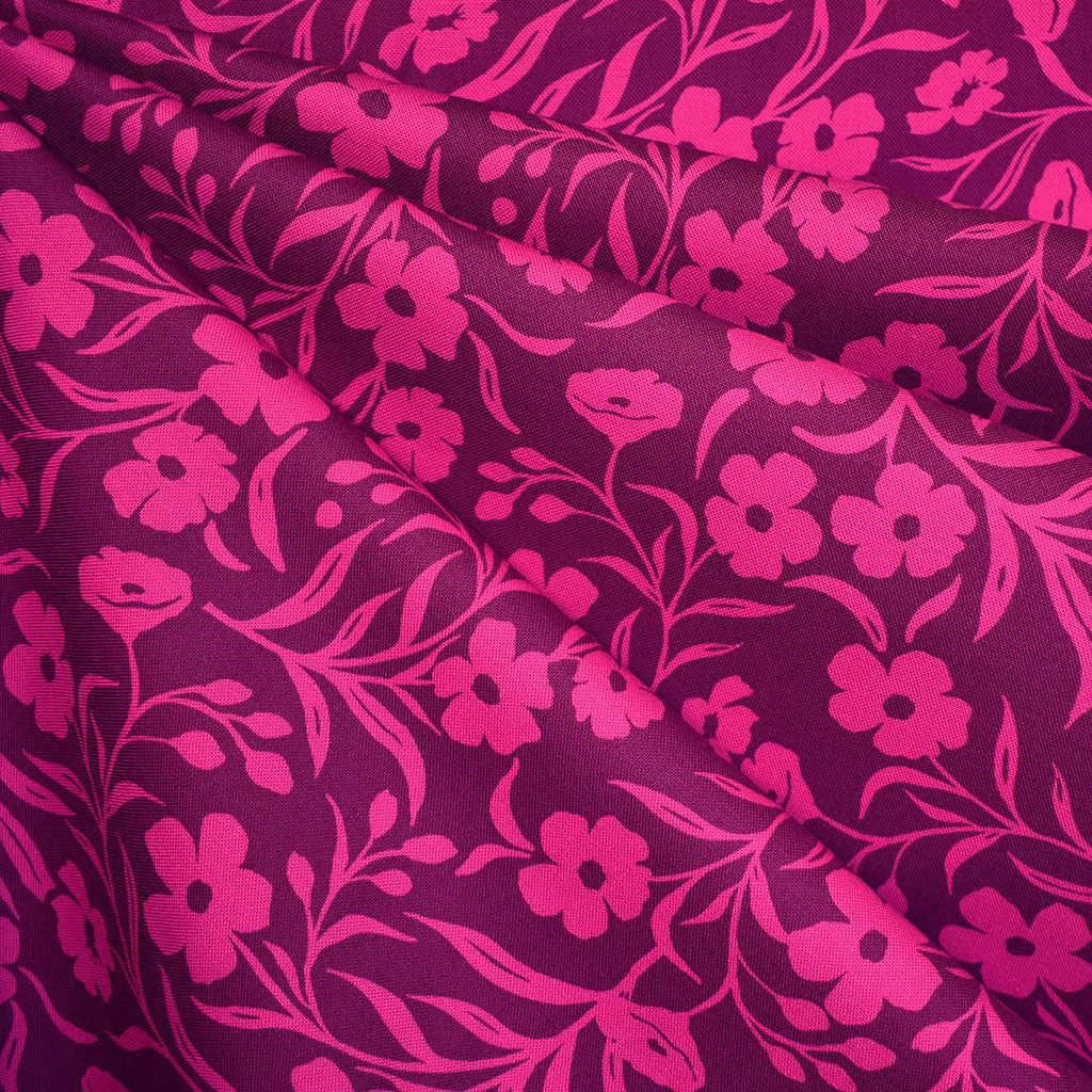Maeve Tansy Tonal Floral Cotton Plum/Raspberry – Style Maker Fabrics