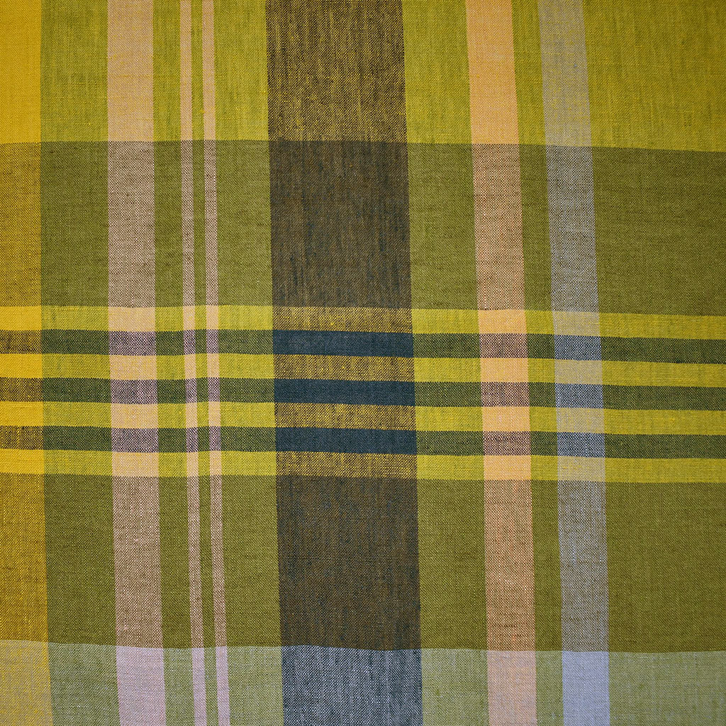 Merchant & Mills Pablo Green Large Plaid Soft Washed Linen Citron ...