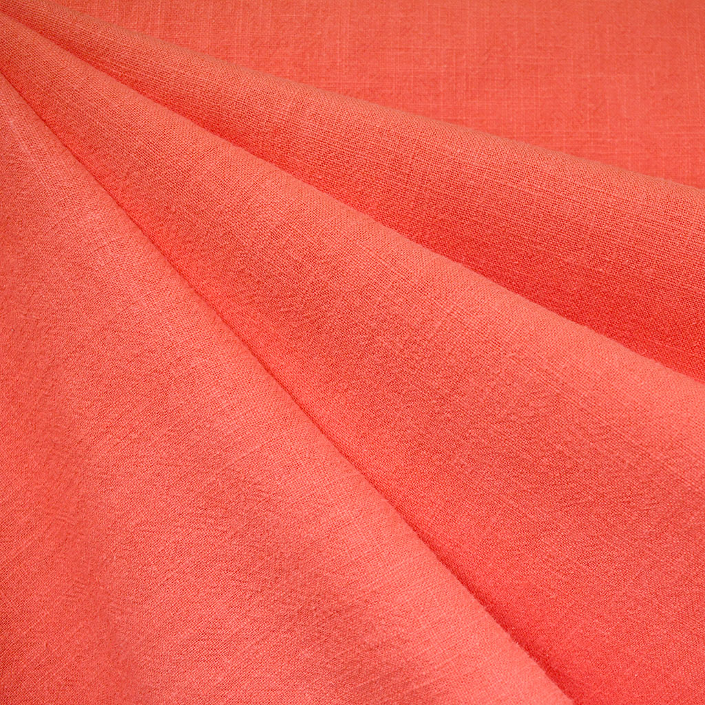 Stonewashed Textured Linen Bottom Weight Coral – Style Maker Fabrics