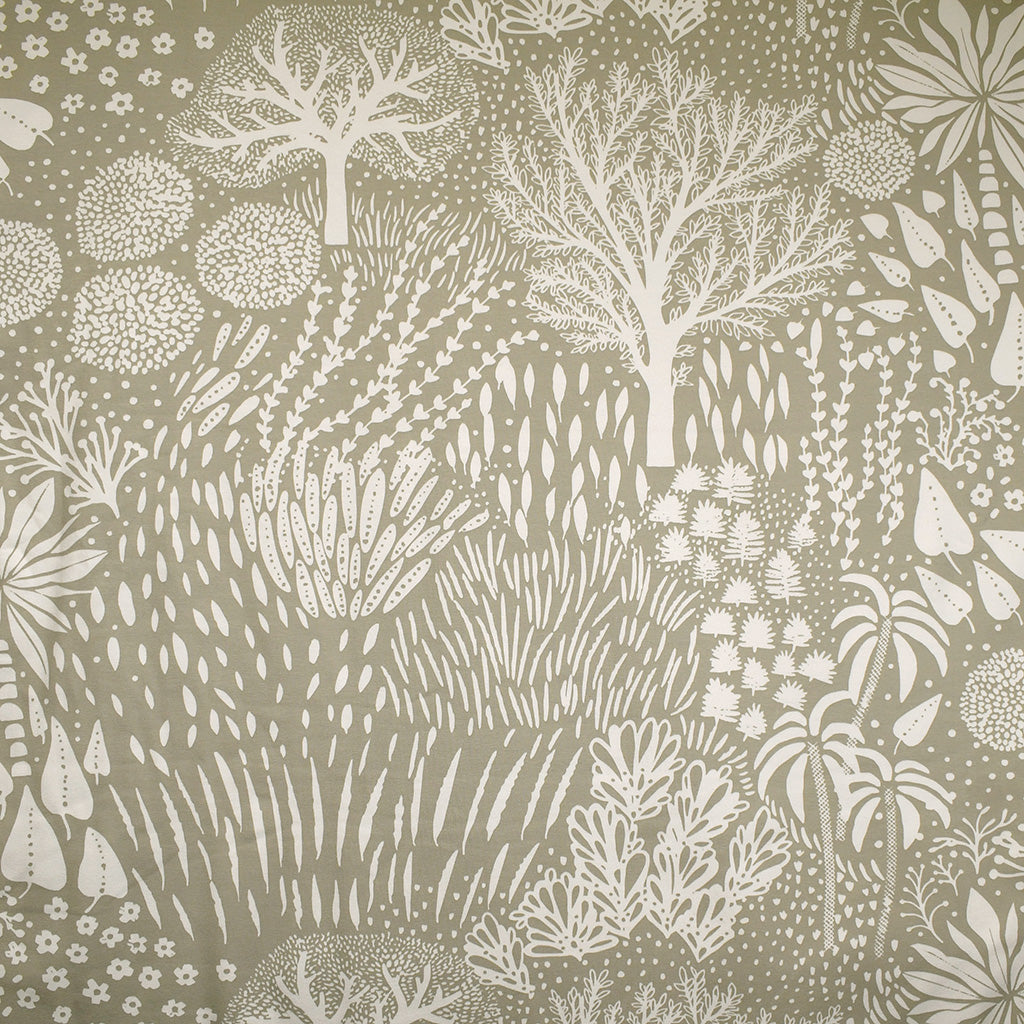 See You at Six Woodland Tonal Trees French Terry Agate Gray Green ...