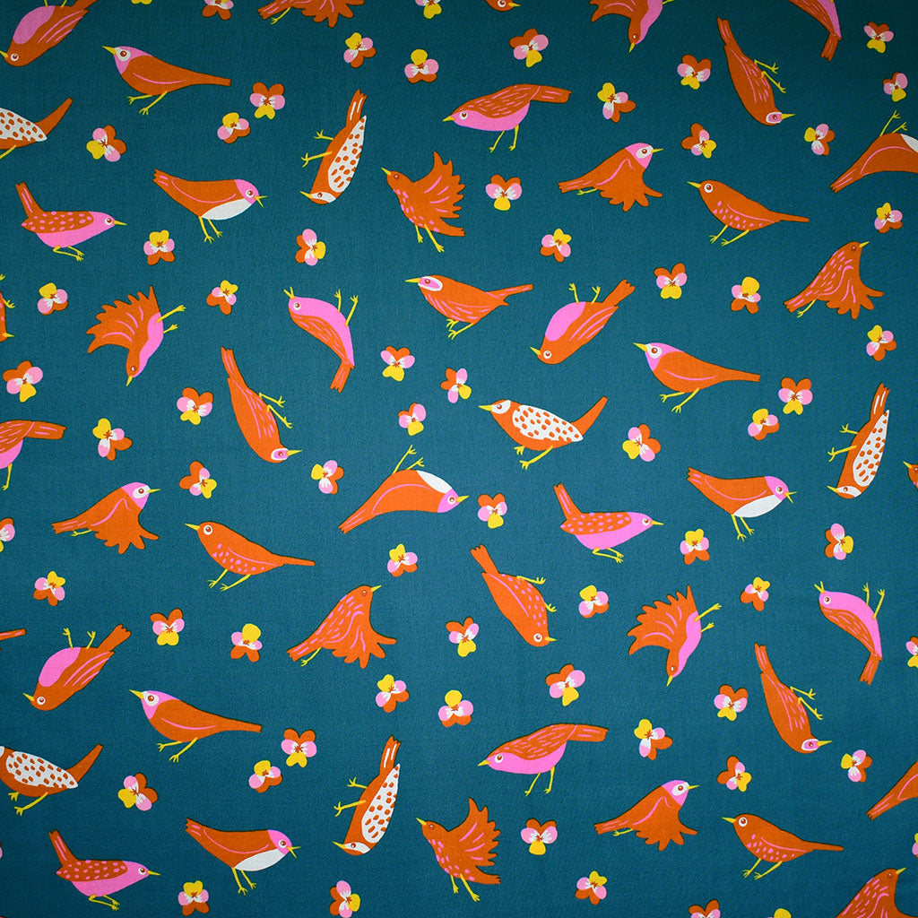 Bird is the Word Migration Birds Premium Cotton Storytime Teal – Style ...