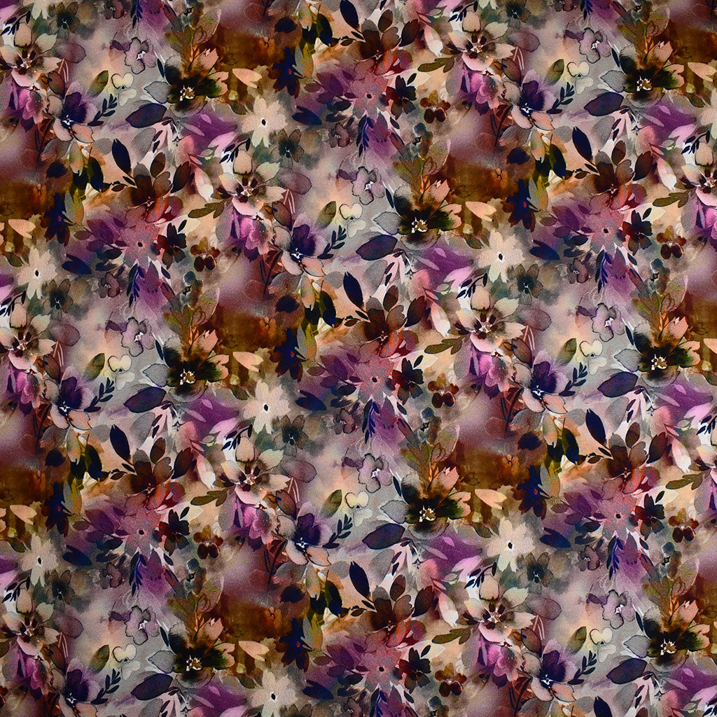 Painterly Floral Digital Print Ponte Knit Plum/Amber SY – Style Maker ...