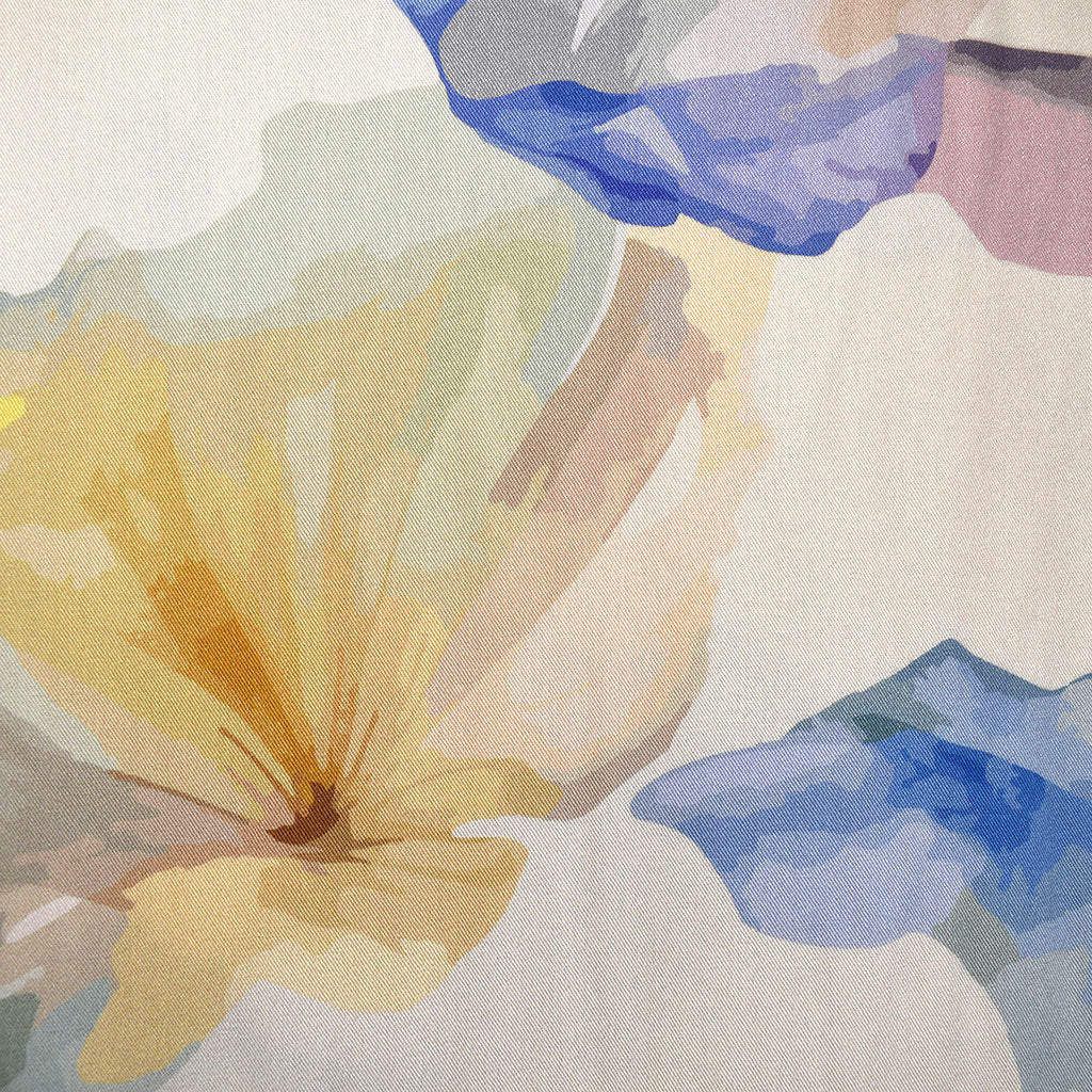 Large Scale Painterly Floral Rayon Twill Shirting Cream/Multi SY ...