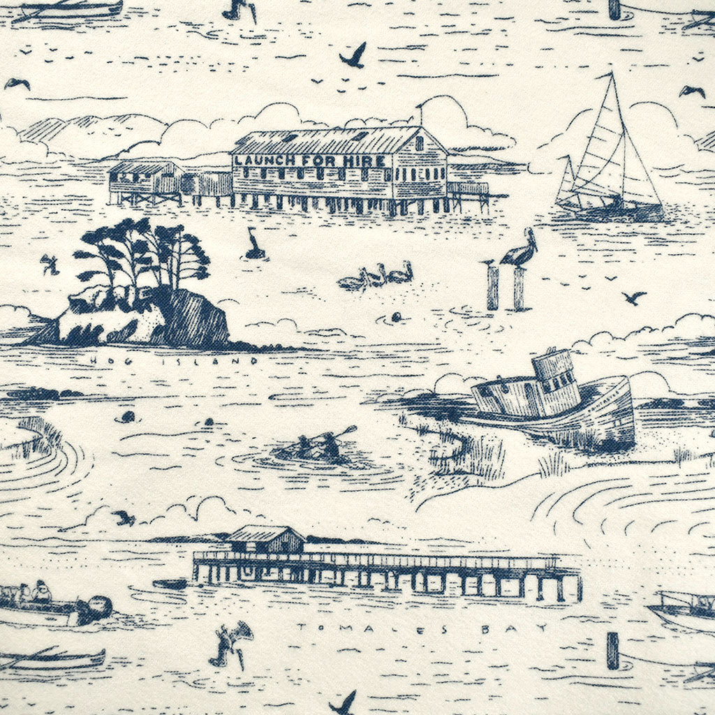 Tomales Bay Seaside Toile Cozy Flannel Cream – Style Maker Fabrics