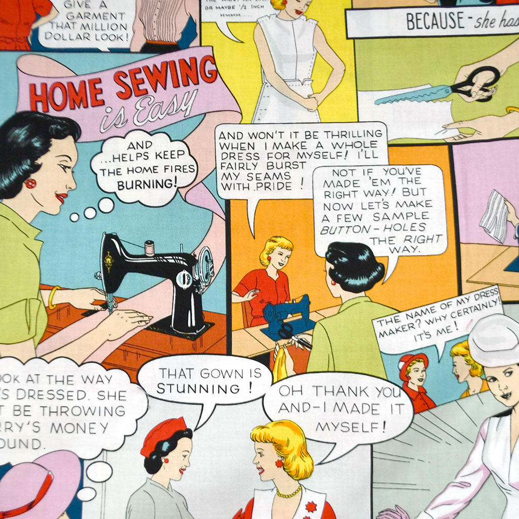 Home Sewing Large Comic Print Cotton Multi – Style Maker Fabrics