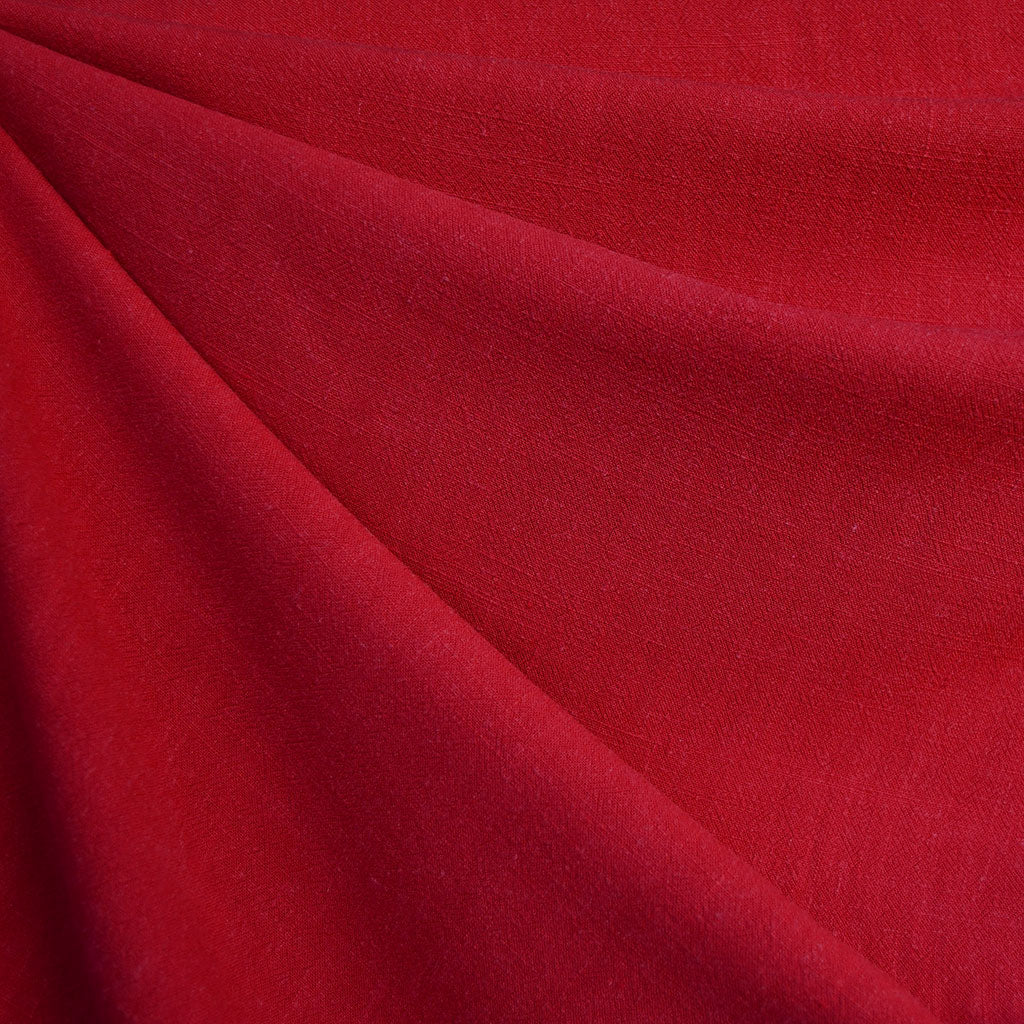 Slub Texture Linen Blend Solid Ruby – Style Maker Fabrics