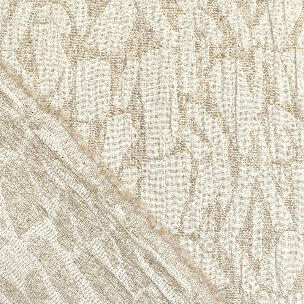 Abstract Animal Print Jacquard Shirting Natural – Style Maker Fabrics